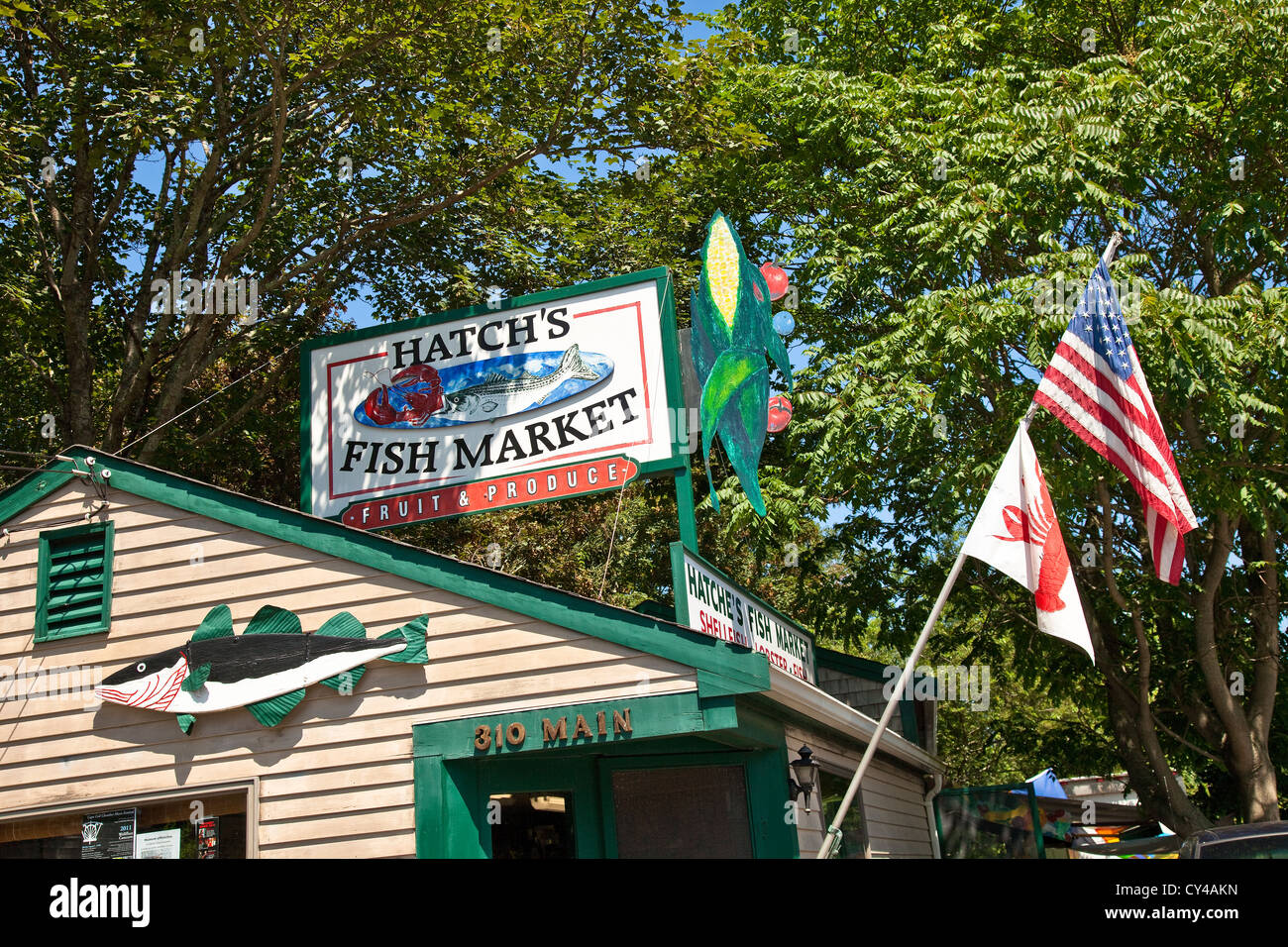 Hatch's Fish Market in Wellfleet, MA Stock Photo - Alamy