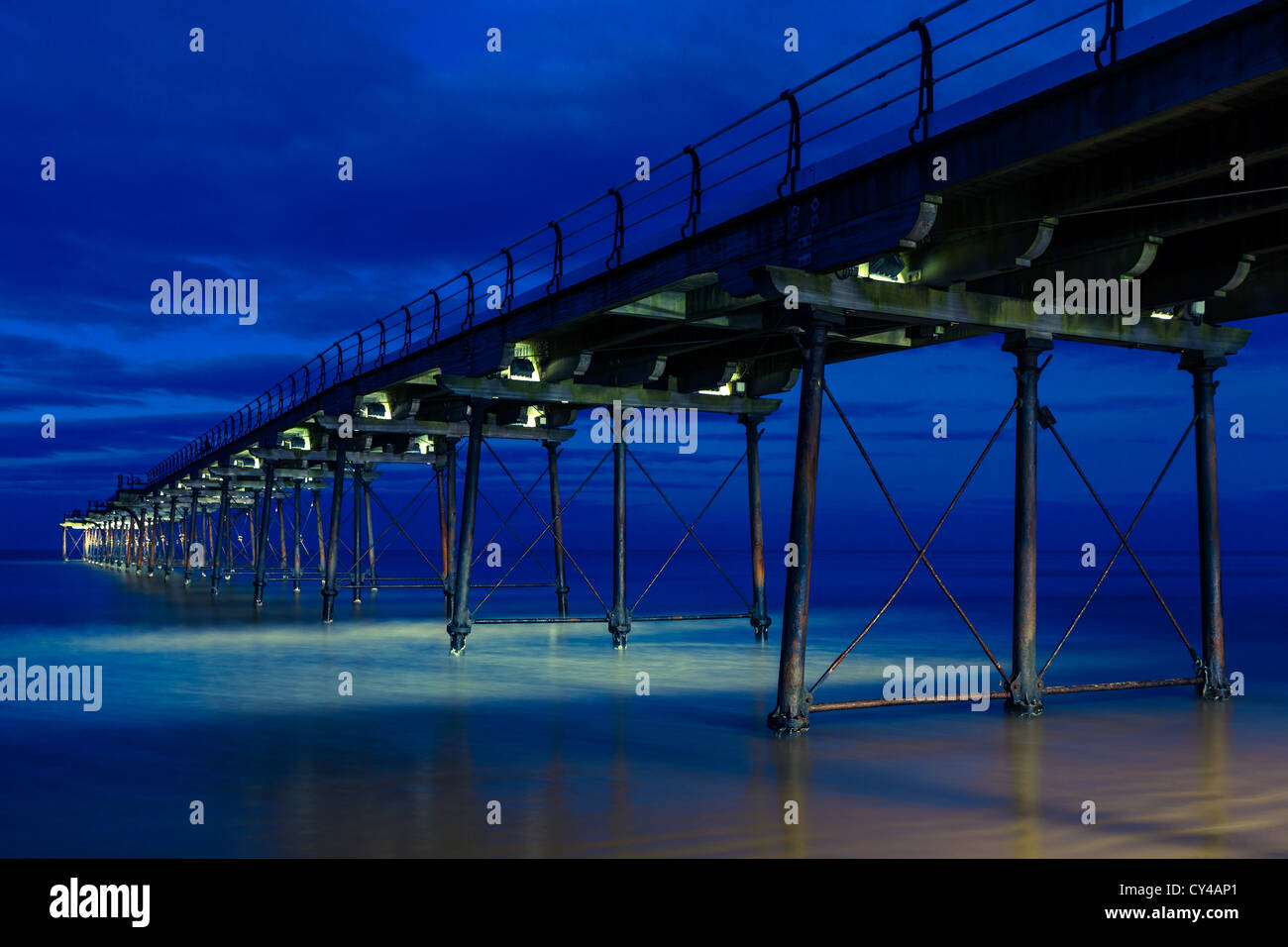 Saltburn pier lights hi-res stock photography and images - Alamy