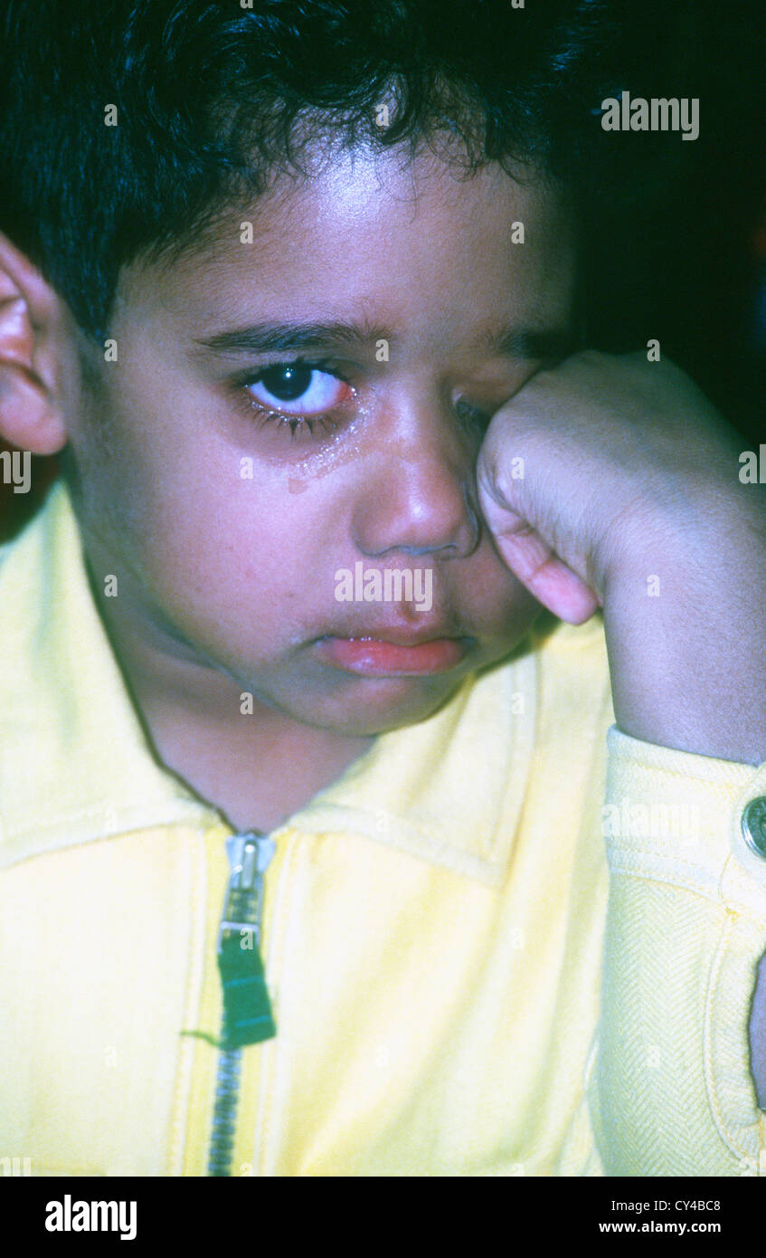 9 year old boy upset & crying, London, UK Stock Photo - Alamy