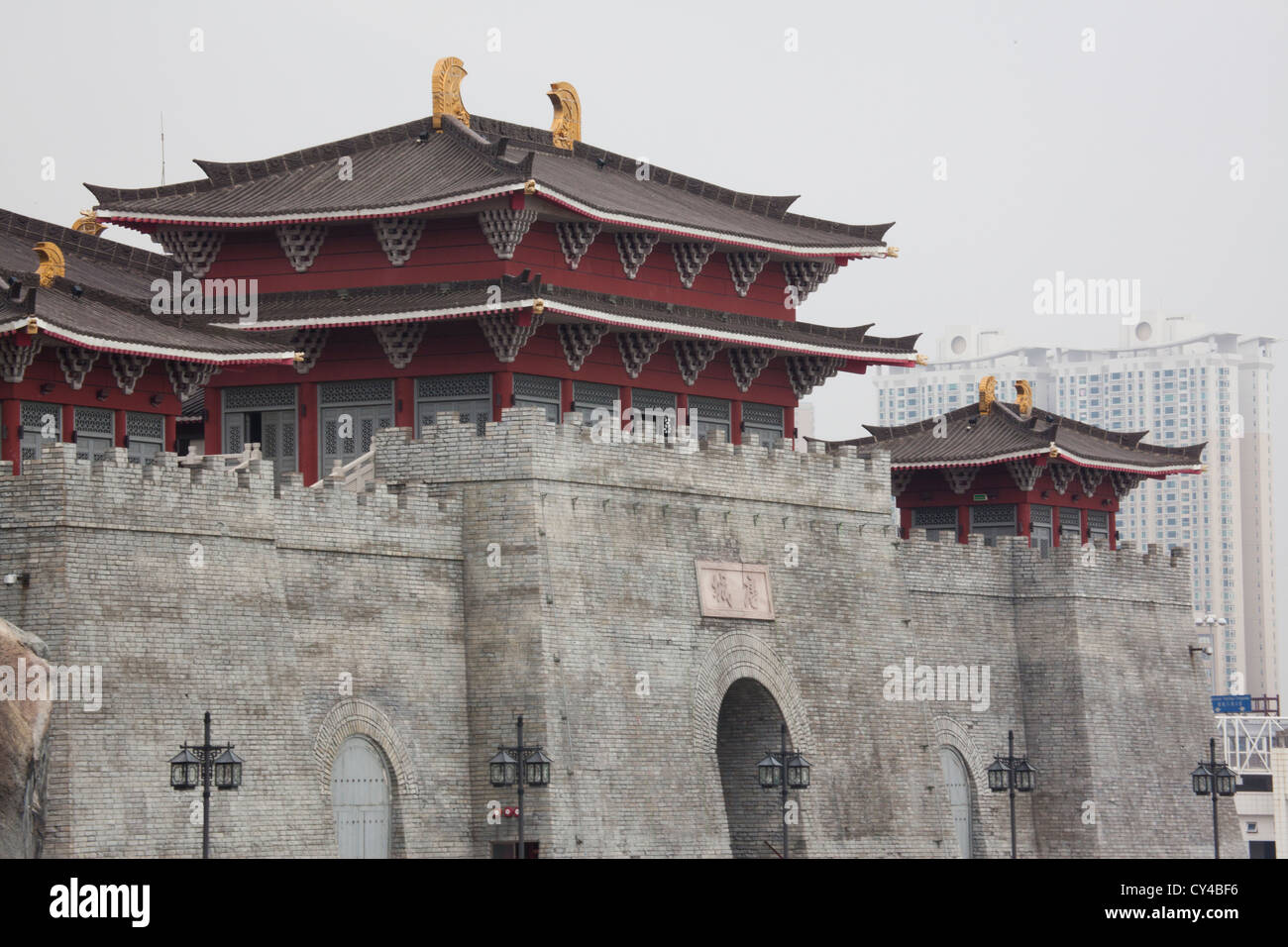 Old chinese buildings in Macau Stock Photo - Alamy
