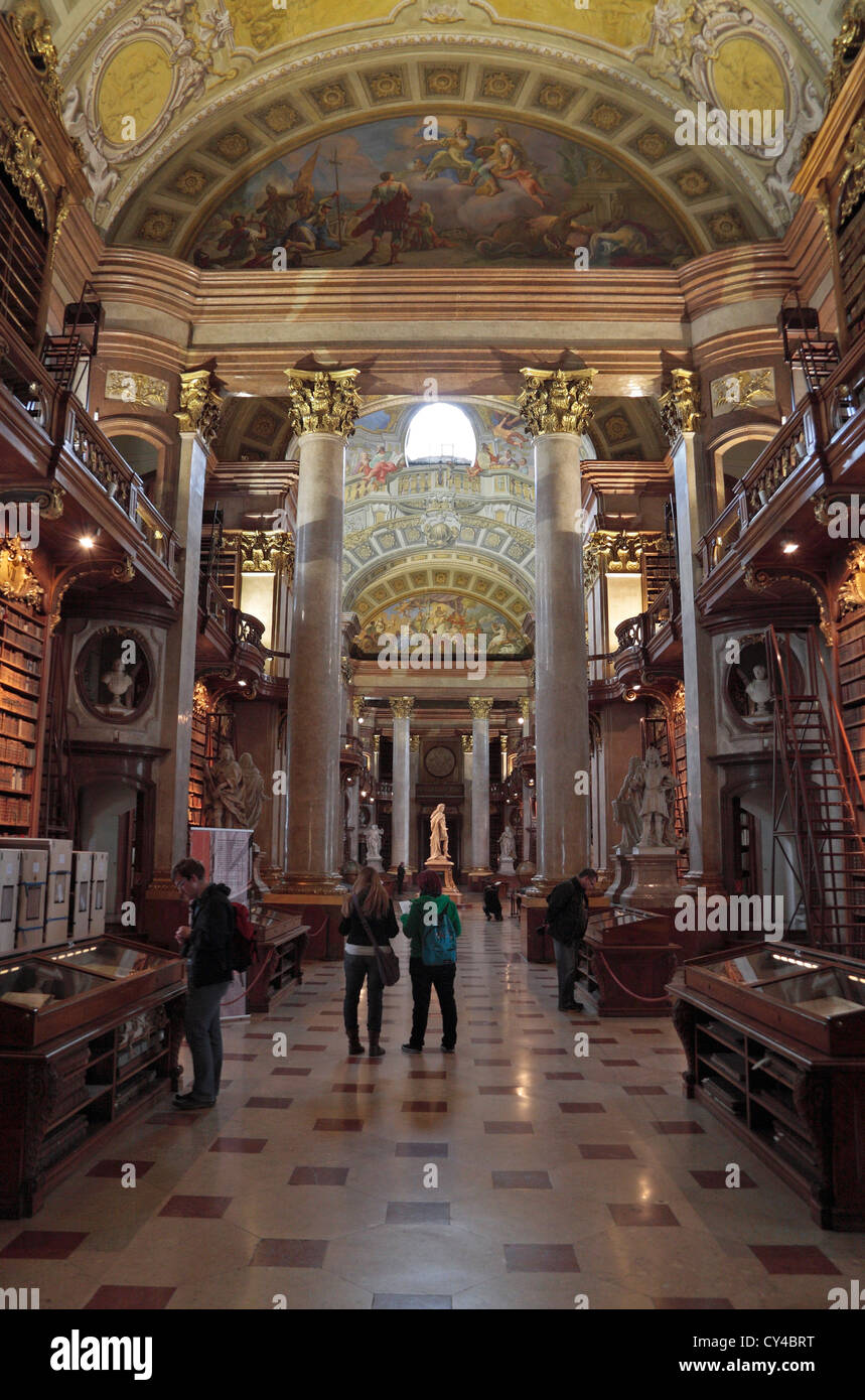 General view inside the Prunksaal Nationalbibliothek (Austrian National ...