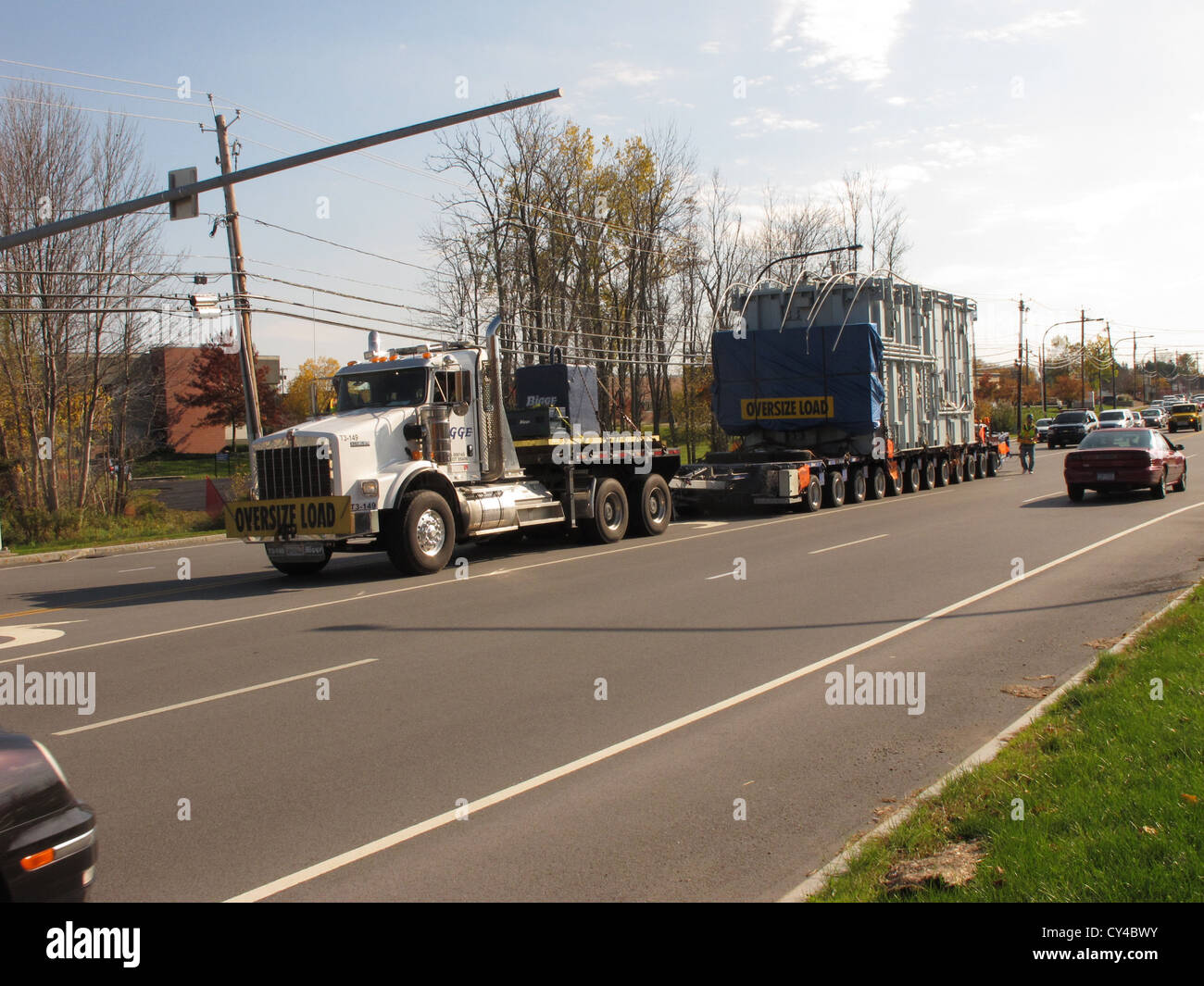 RG&E Transformer Move to Station in Penfield NY Stock Photo - Alamy
