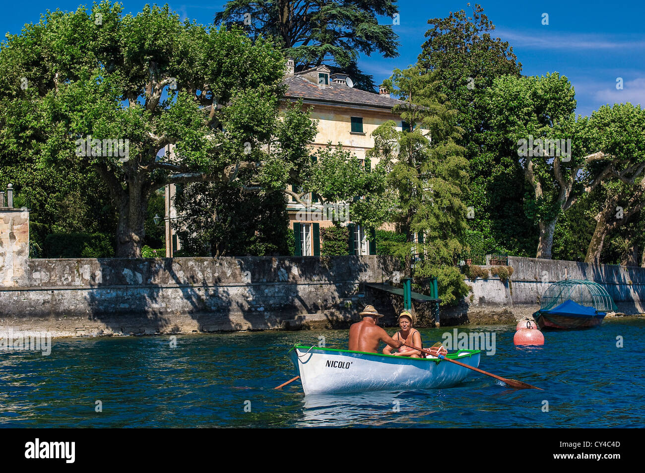 Europe Italy Lombardy Province of Como Sala Comacina The lake and Villa ...