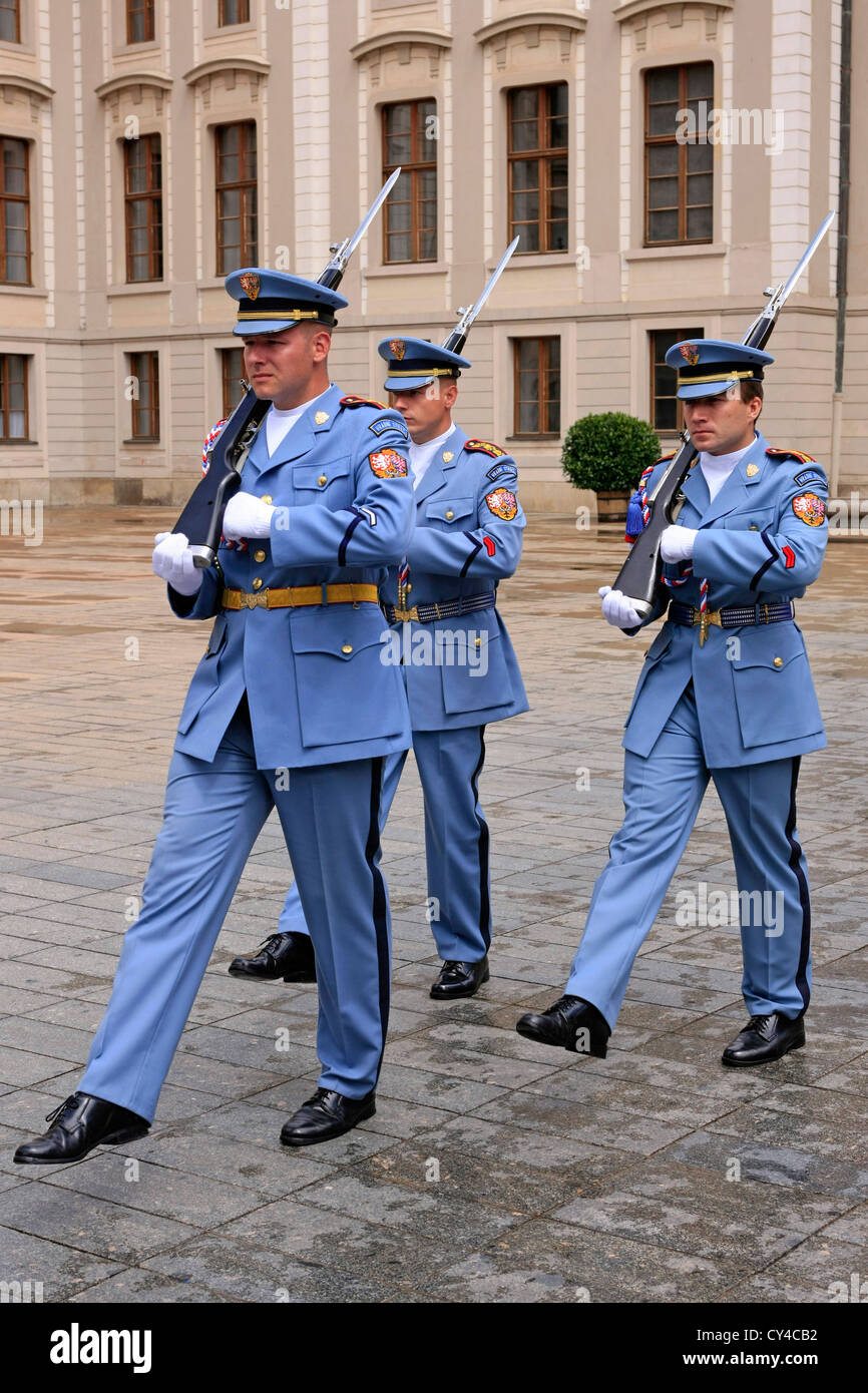 Changing Guard at the Castle. Members of the Czech Royal Guard in ...