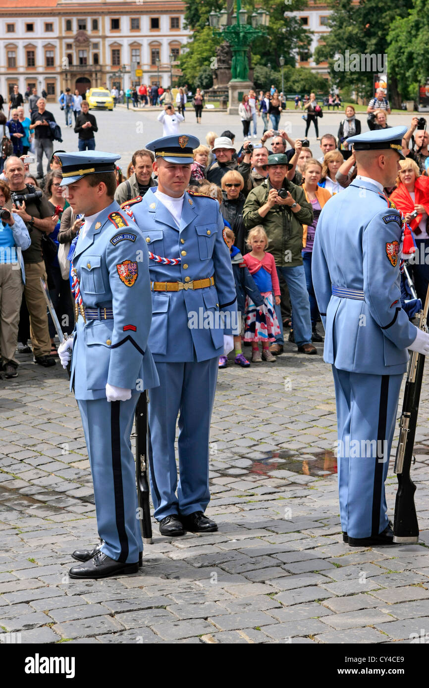 Changing Guard at the Castle. Members of the Czech Royal Guard in ...
