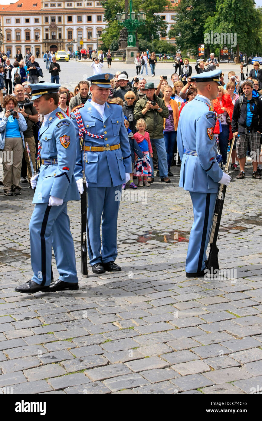 Changing Guard at the Castle. Members of the Czech Royal Guard in ...