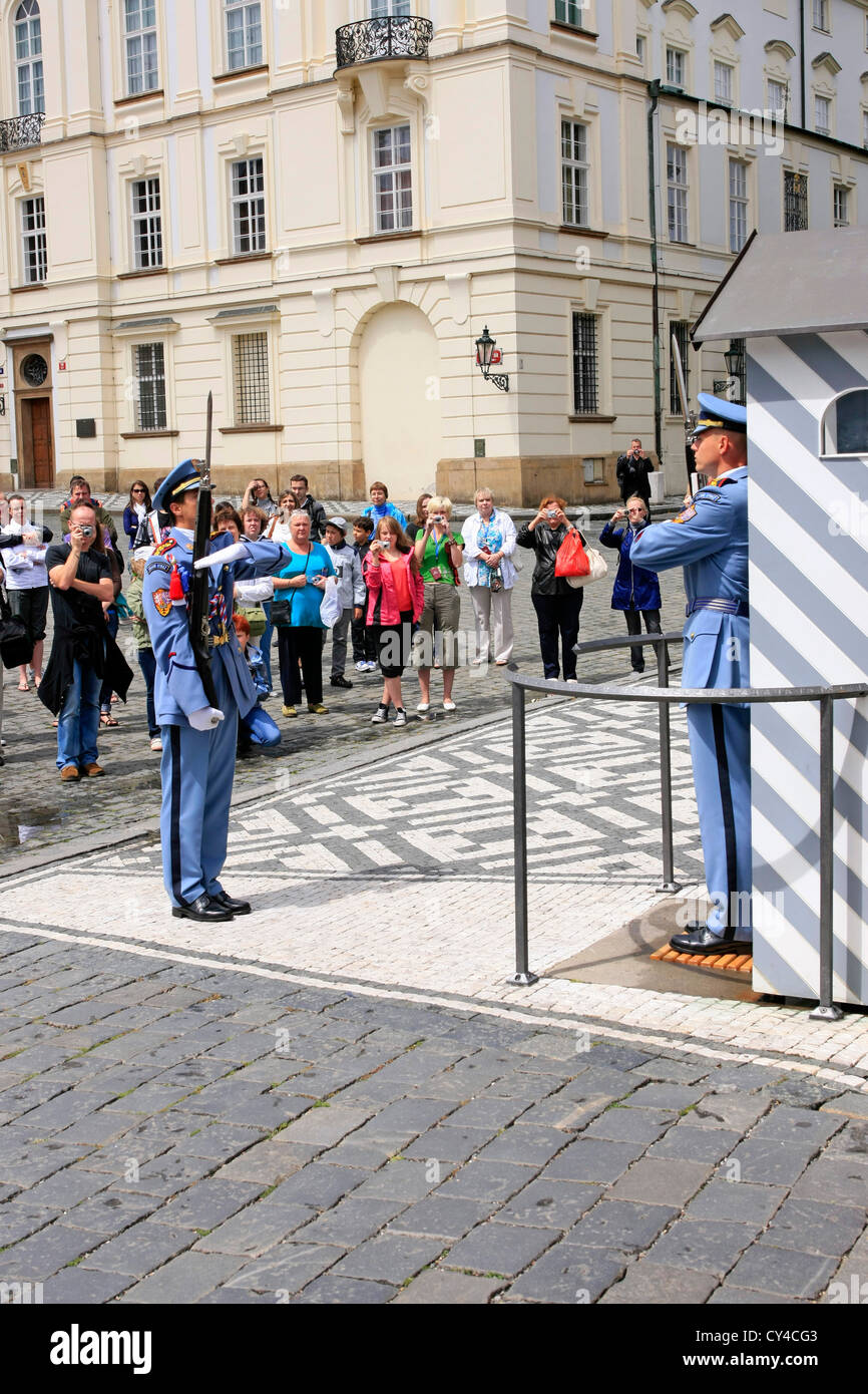 Changing Guard at the Castle. Members of the Czech Royal Guard in ...