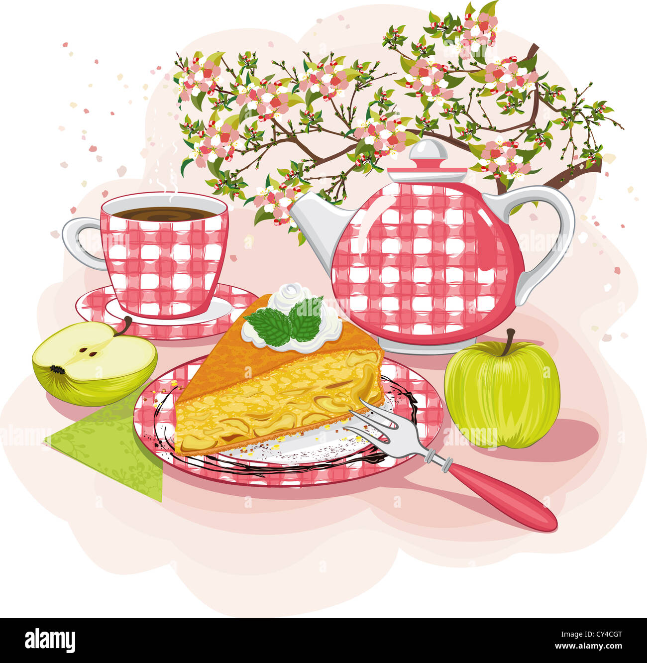 Floral cake tea Cut Out Stock Images & Pictures - Alamy