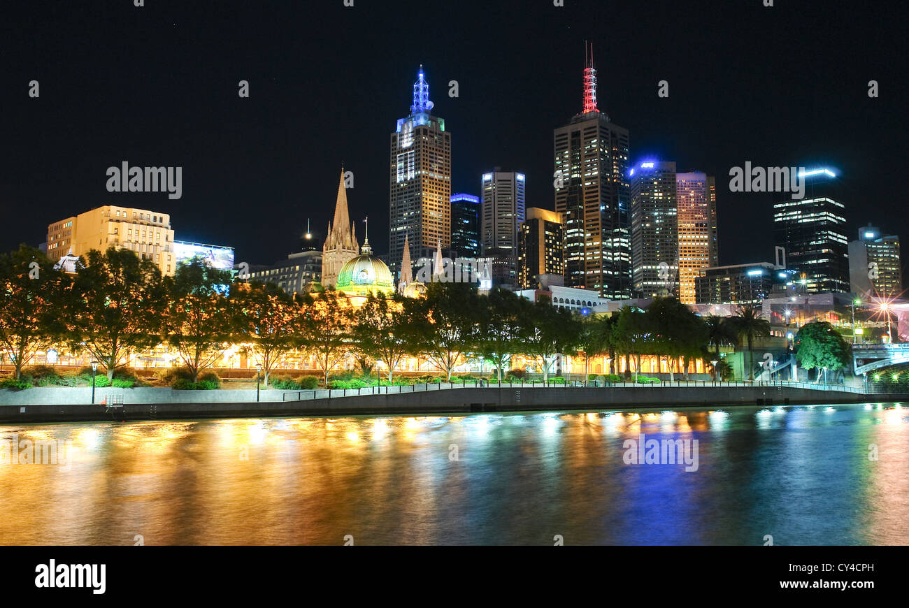 The City of Melbourne at night, Australia Stock Photo - Alamy