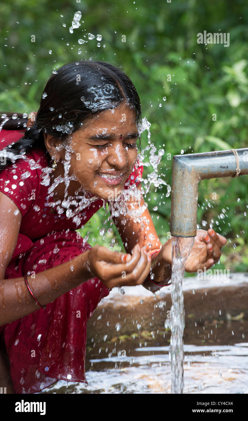 Indian Village Girls Bathing
