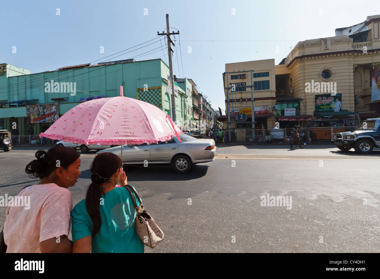 Typical Street View in Rangoon, Myanmar Stock Photo - Alamy