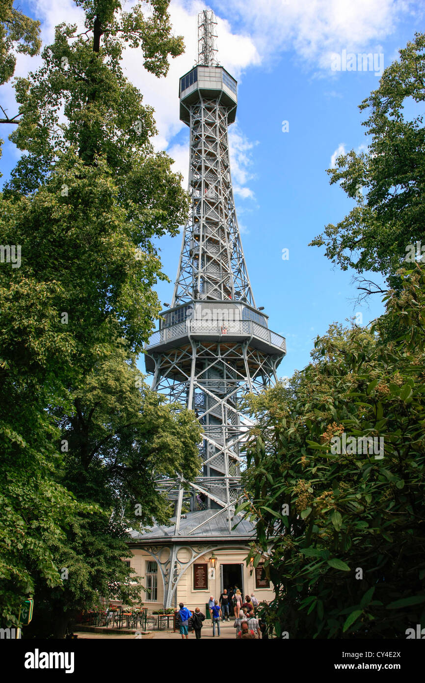 Petrin Lookout Tower in Petrin Park Prague in the Czech Republic Stock ...
