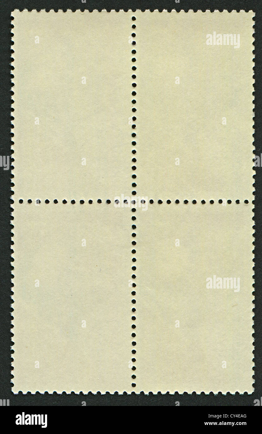 The reverse side of a postage stamp Stock Photo - Alamy