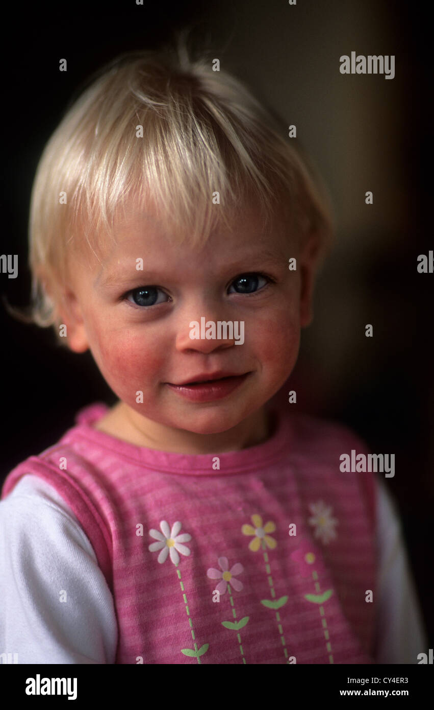Children, young girl aged 2, portrait head and shoulders Stock Photo ...