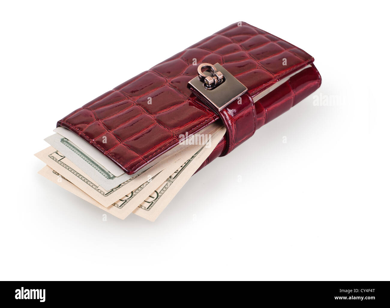 wallet with dollars on a white background Stock Photo - Alamy