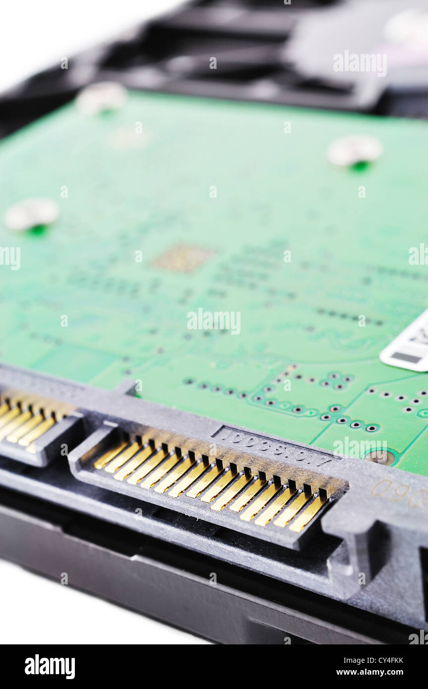 hardisk sata port on white background Stock Photo - Alamy