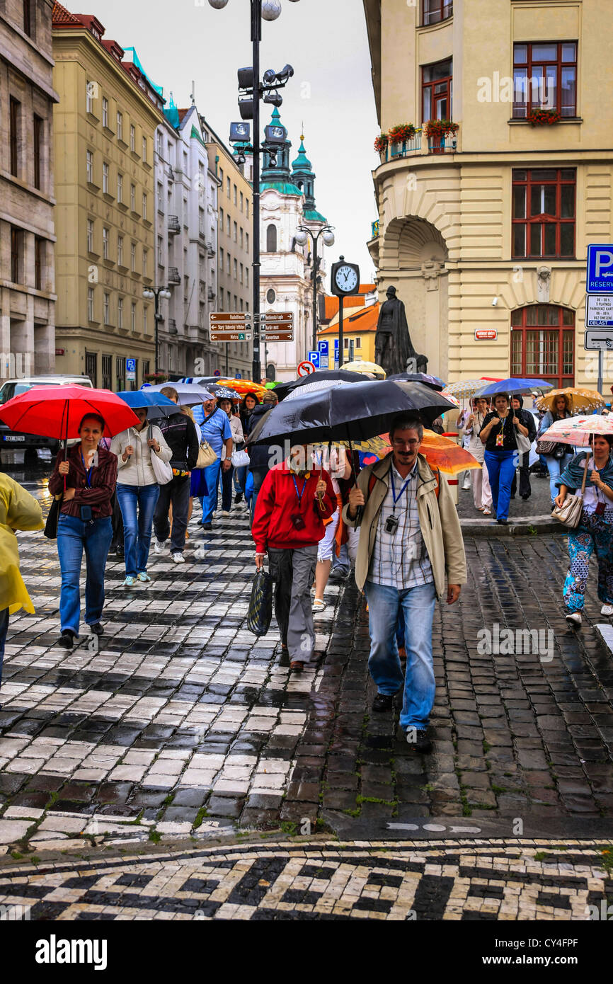 Staromestska Mostecka Vez Tower seen from Karlova St Prague Stock Photo ...