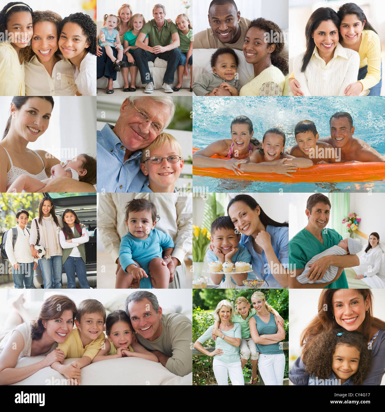 USA, Composite image of families Stock Photo - Alamy