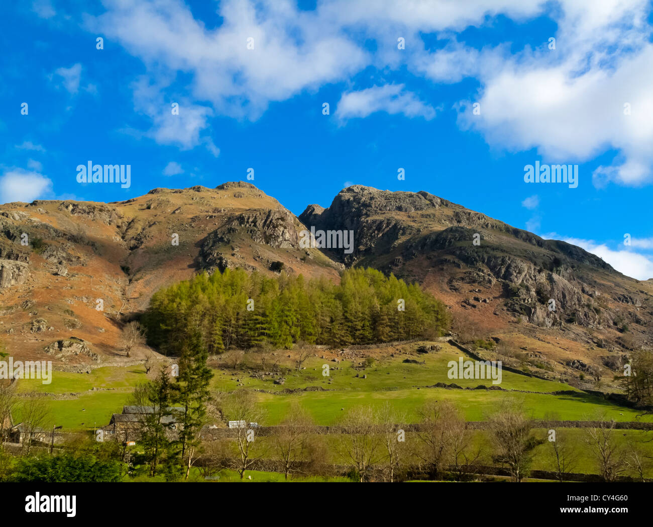 Mountain scenery in Great Langdale in the Lake District National Park ...