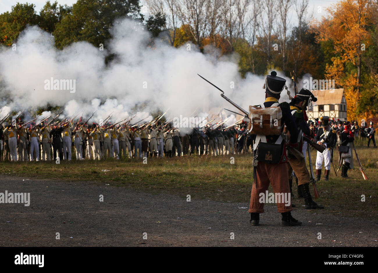 Reenactment of the Battle of Leipzig or Battle of the Nations,on 16–19 ...