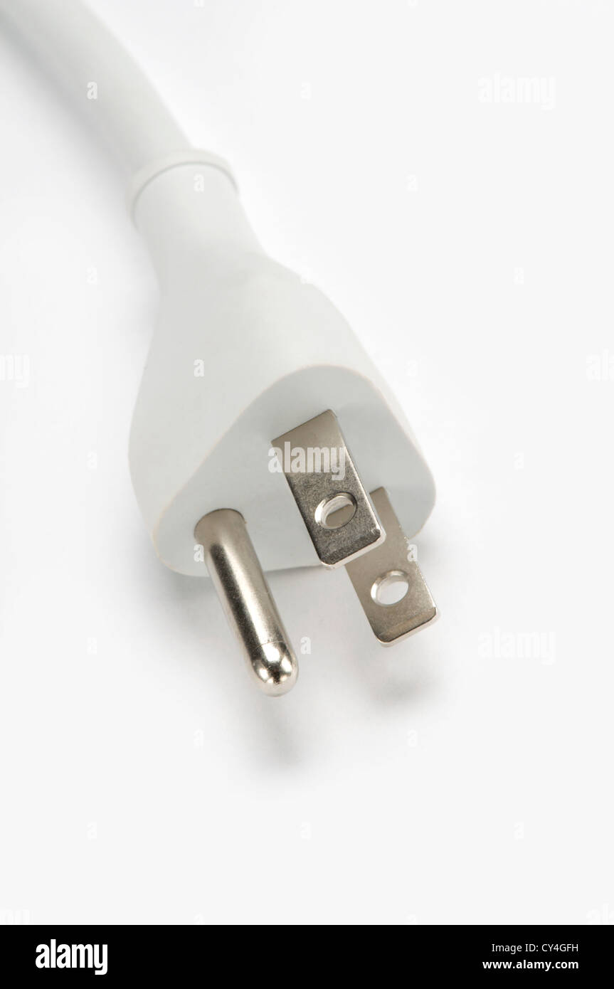 White electric plug Stock Photo - Alamy