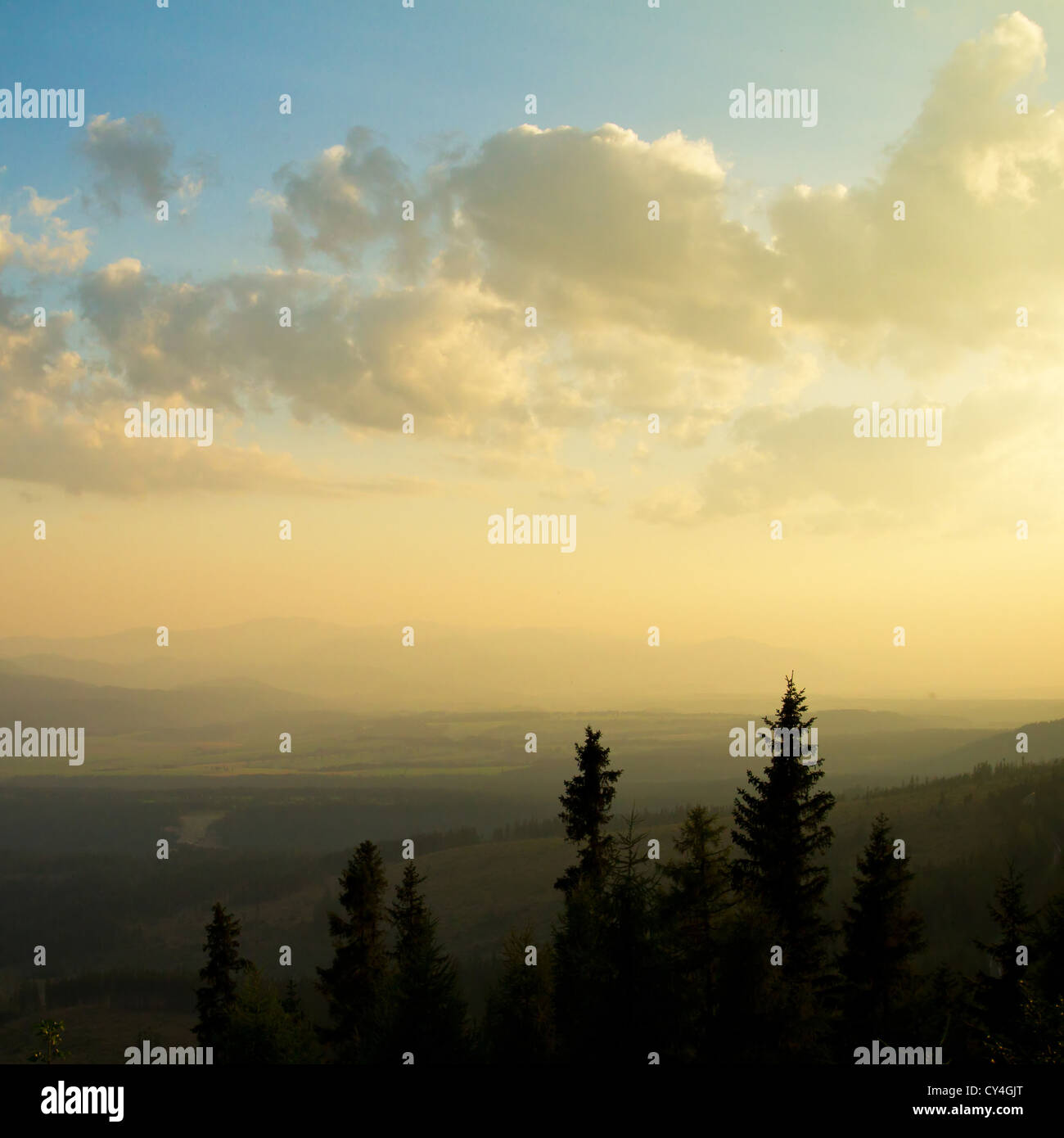 Beautiful sunset landscape in High Tatras mountains, Slovakia Stock ...