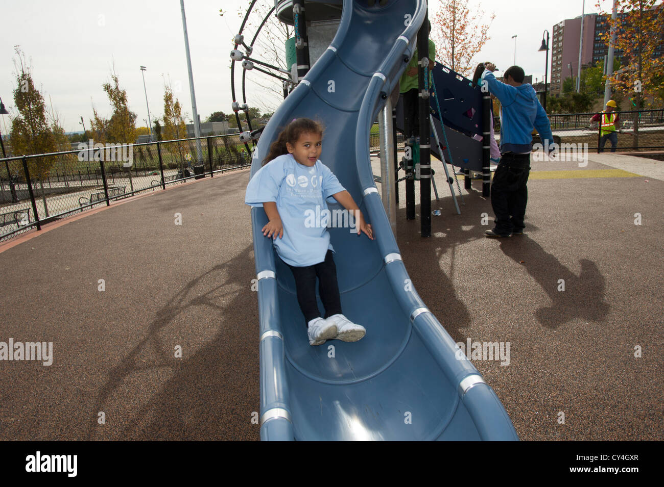 Kids playing at a playground in a park in Newark New Jersey Stock Photo ...