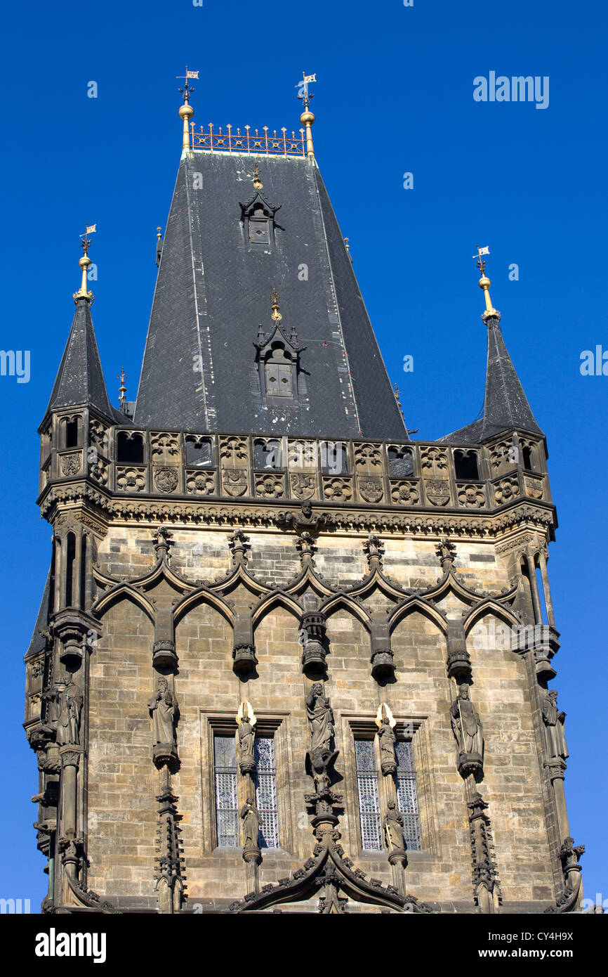 Powder Tower Prašná brána Prague Stock Photo - Alamy