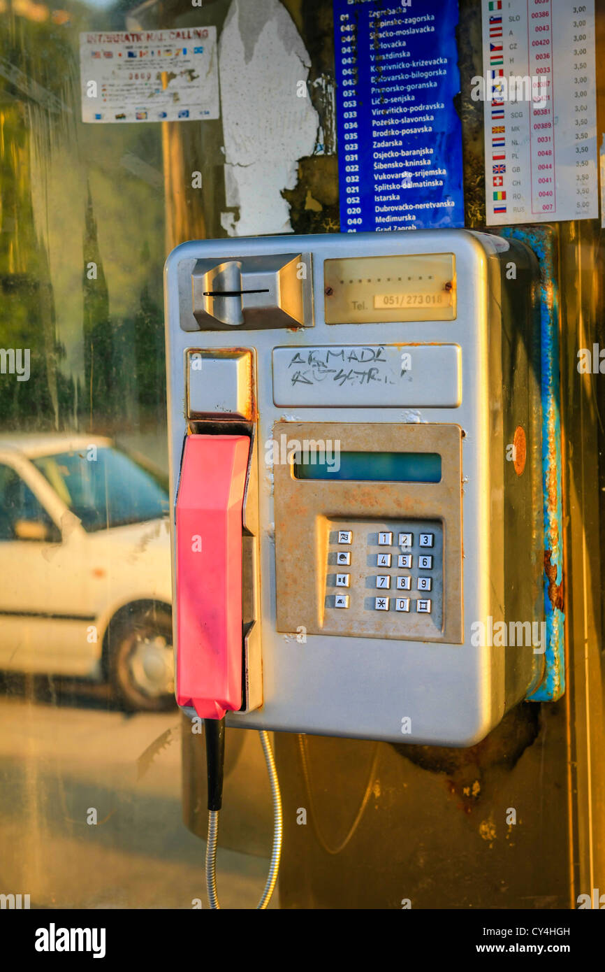 Croatian Telekom public phone booth in Opatija Stock Photo - Alamy