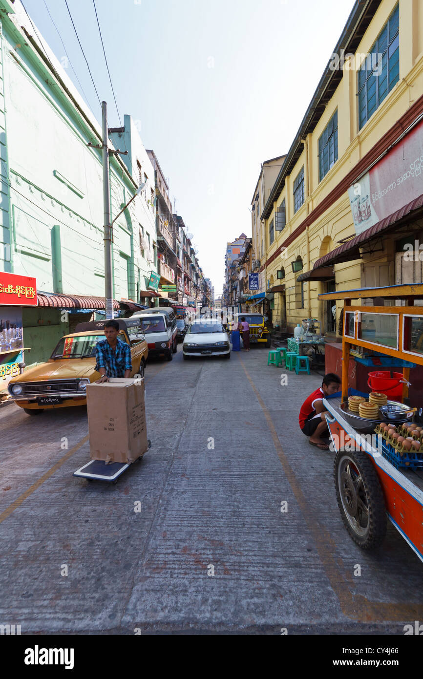 Typical Street View in Rangoon, Myanmar Stock Photo - Alamy