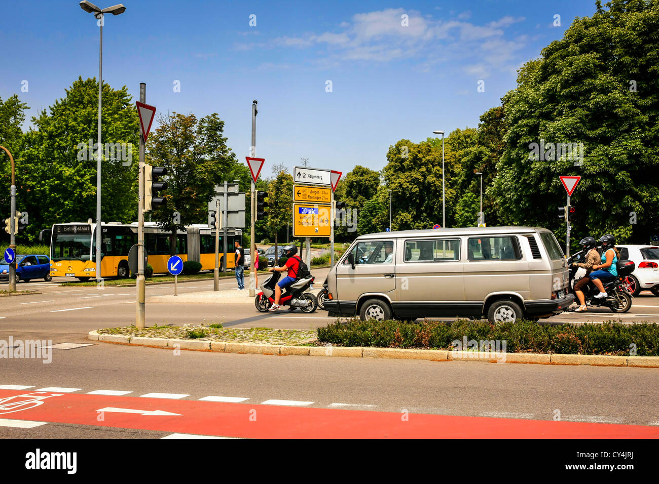 Major road intersection in Nurtingen Southern Germany Stock Photo - Alamy