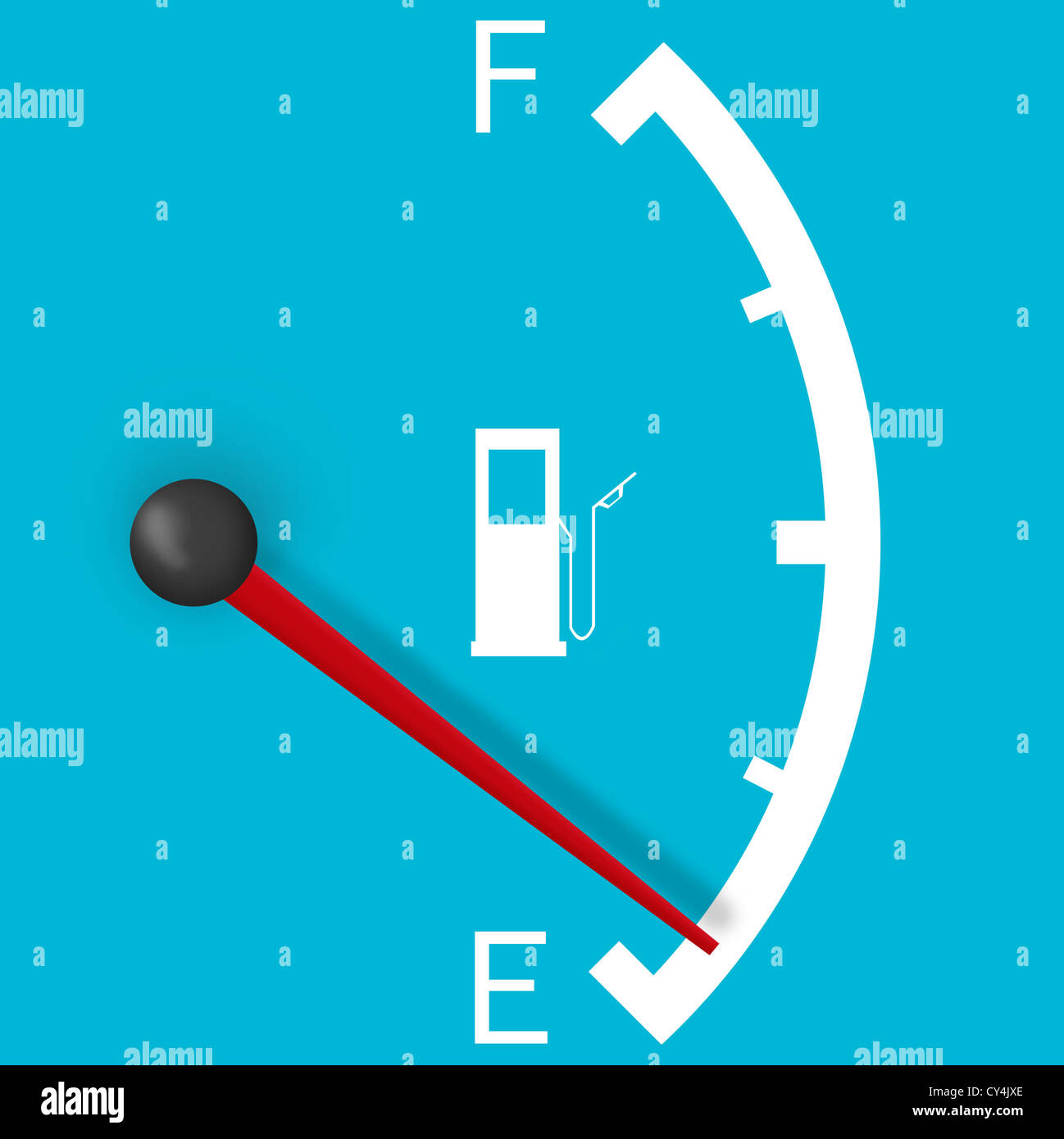 Low fuel sign isolated on a pale blue background Stock Photo - Alamy