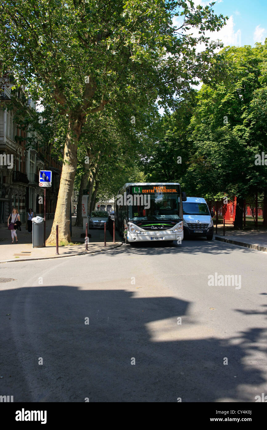 Public Bus on the streets of Lille in France Stock Photo - Alamy