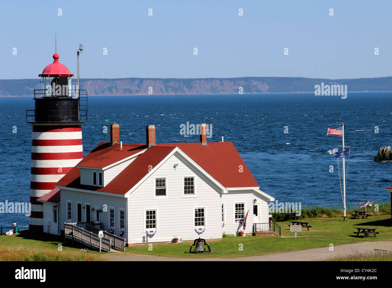 Maine Coast New England USA Quoddy Head Lighthouse easternmost point in ...