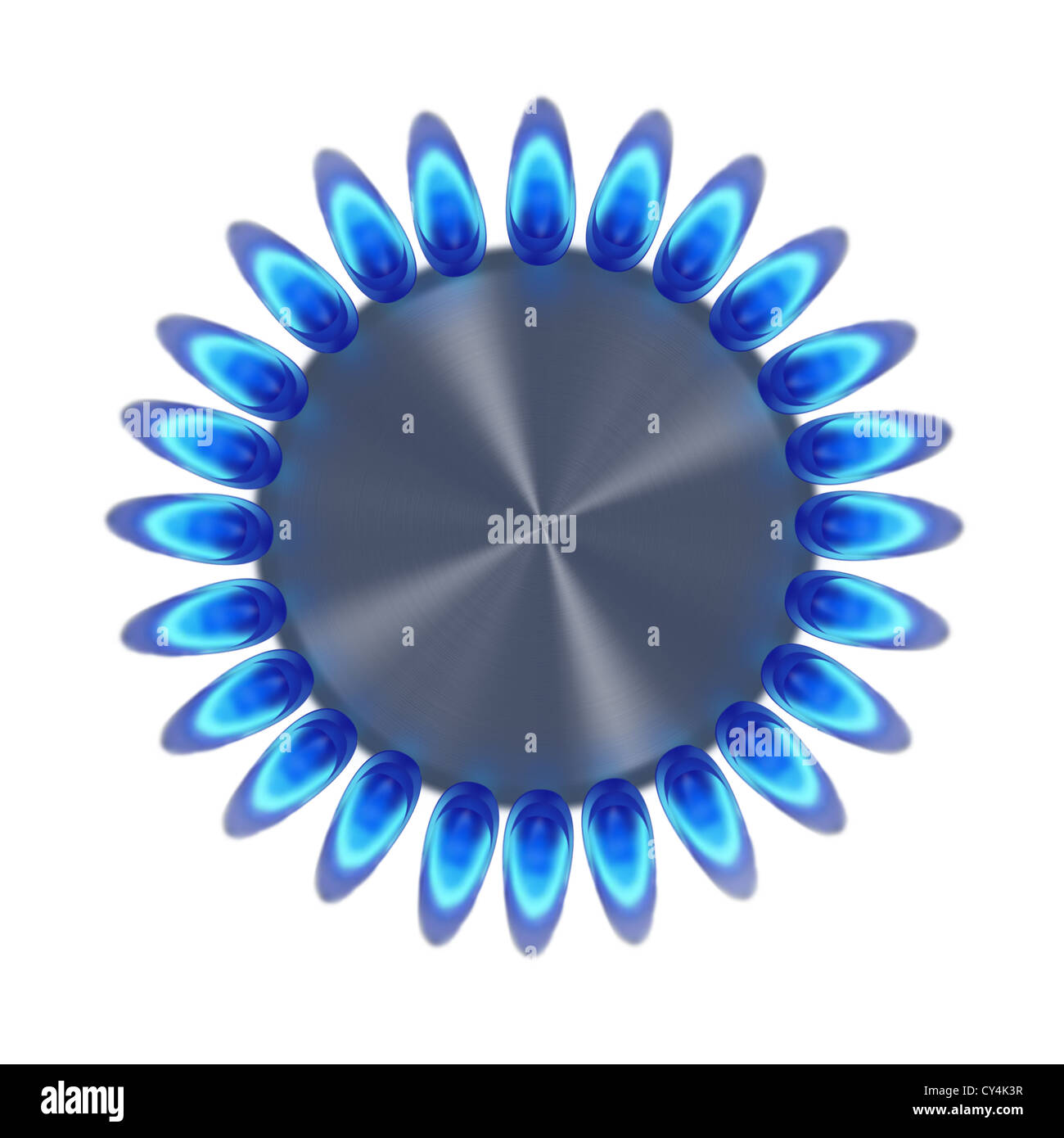Blue gas ring in the dark from the top illustration Stock Photo - Alamy