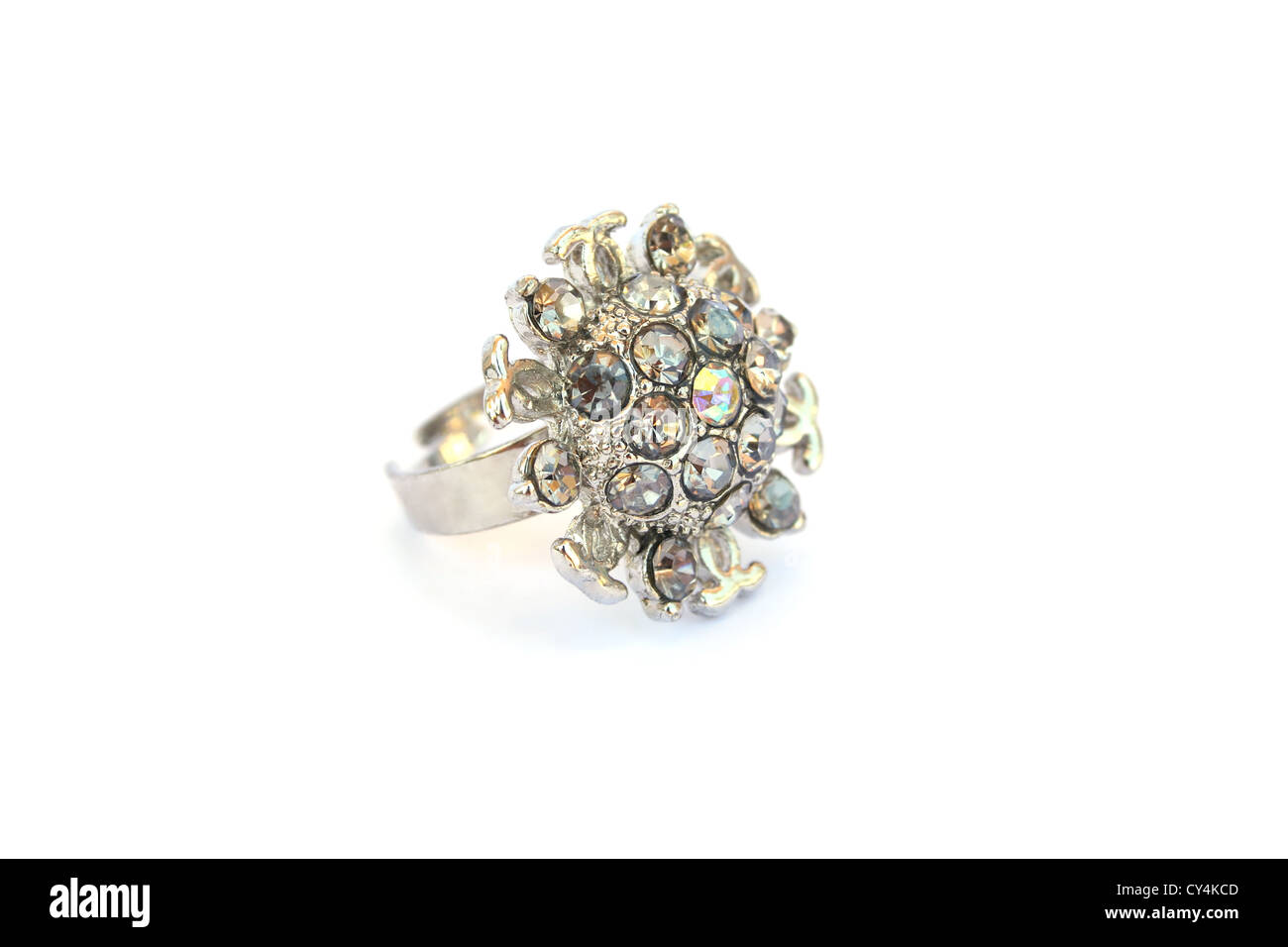 Silver ring isolated on white background Stock Photo - Alamy