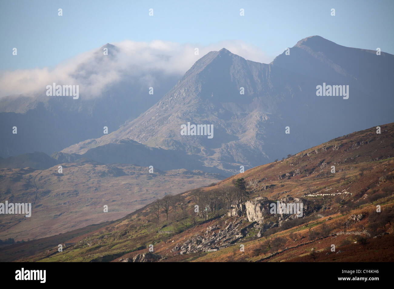 Area of Snowdonia, Wales. Picturesque view of the Snowdonia National ...