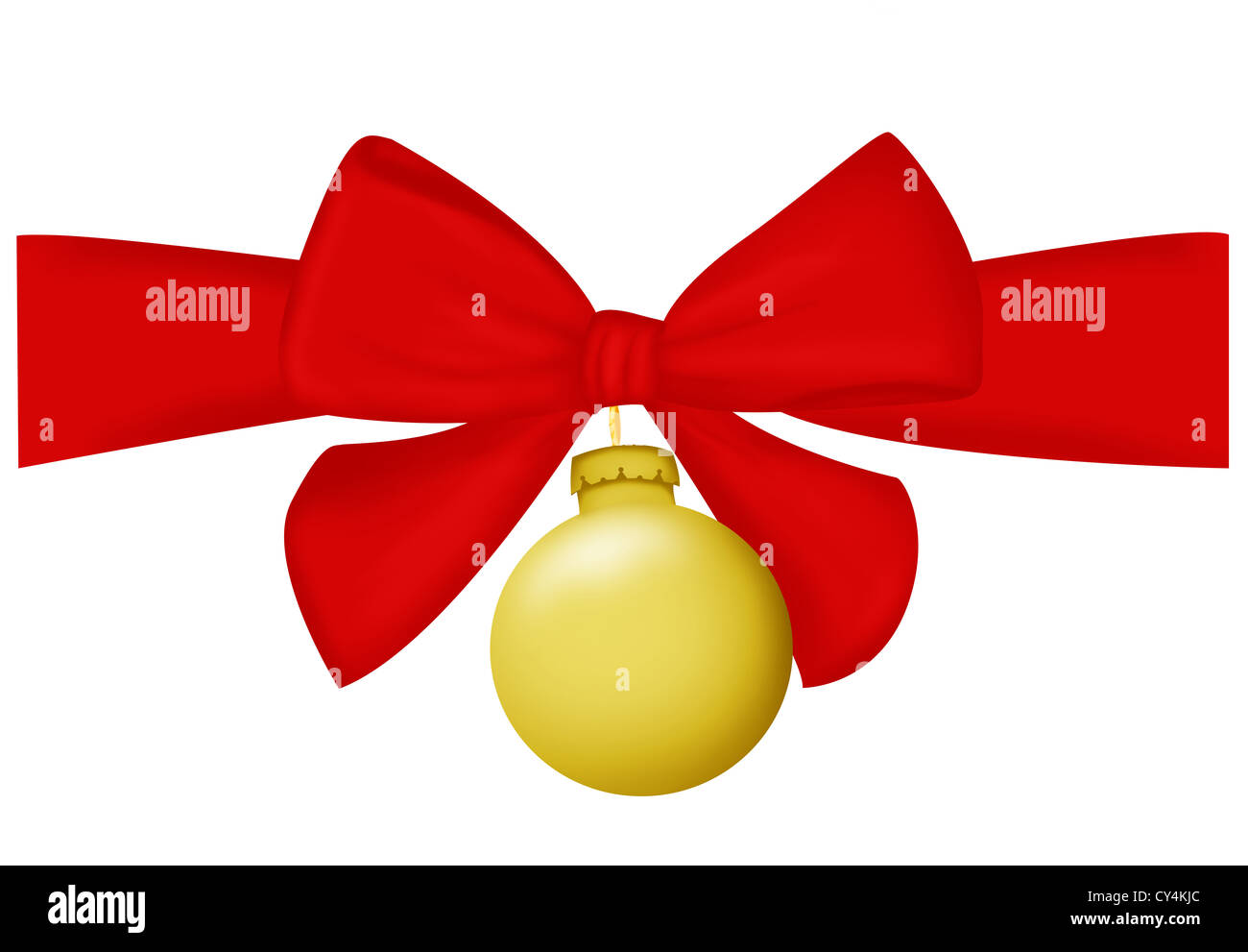 Christmas garlande and a bow on white background - illustration Stock ...