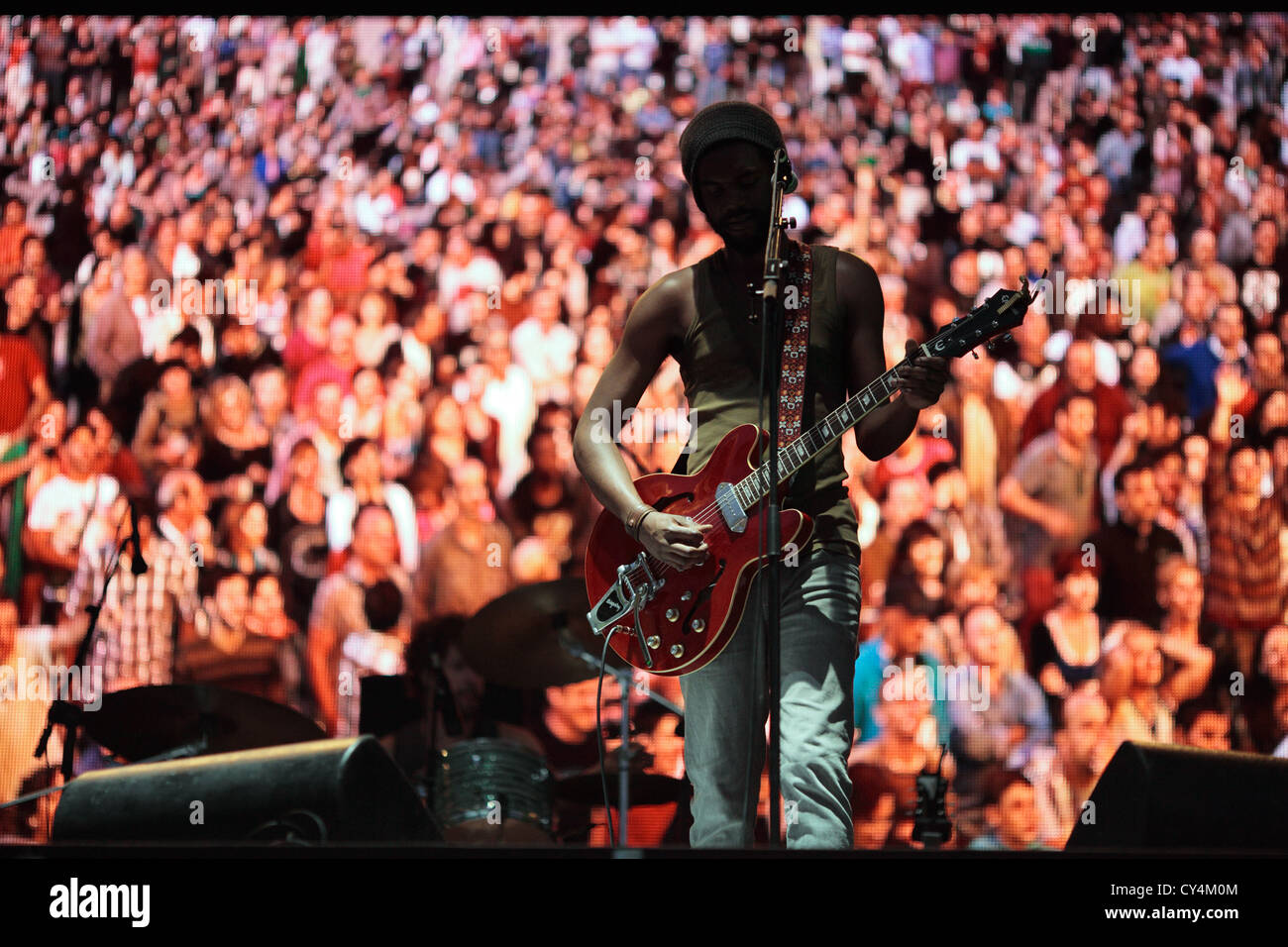 Gary Clark Jr performing live on stage at the Jazz festival in San ...