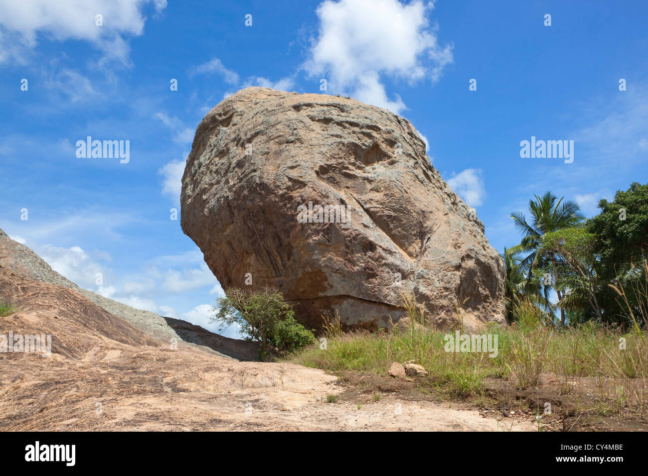Unusual rock formations with blue sky at Paramakanda Buddhist temple ...