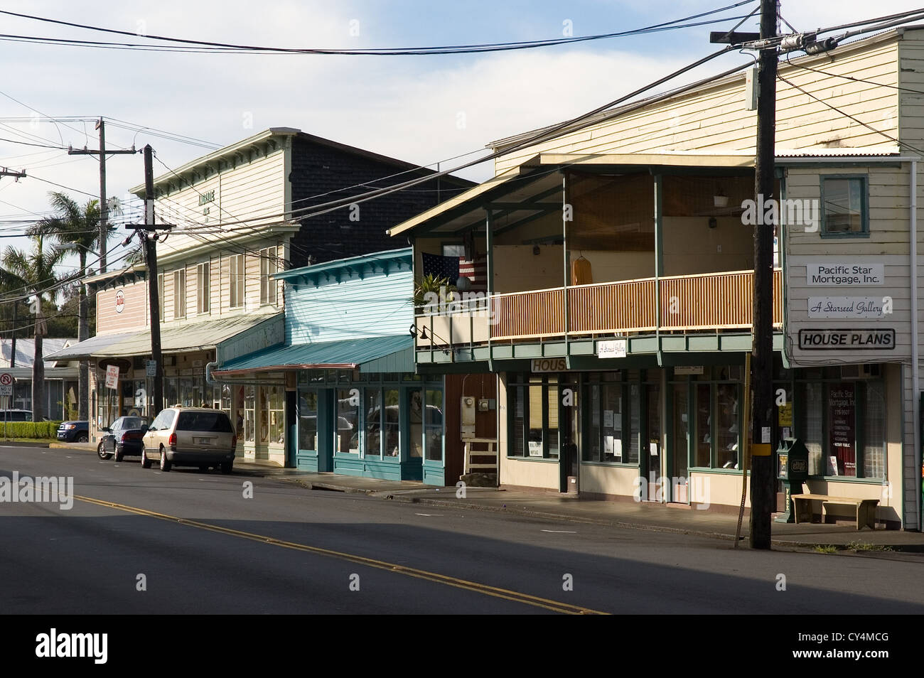 Elk284-2806 Hawaii, HI, Hamakua Coast, Honokaa town, street scene ...