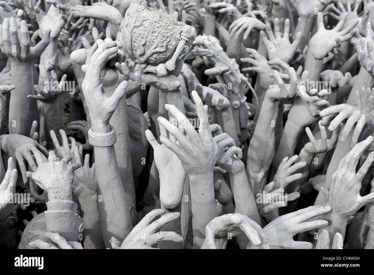 Hands Statue from Hell in Wat Rong Khun at Chiang Rai, Thailand Stock ...