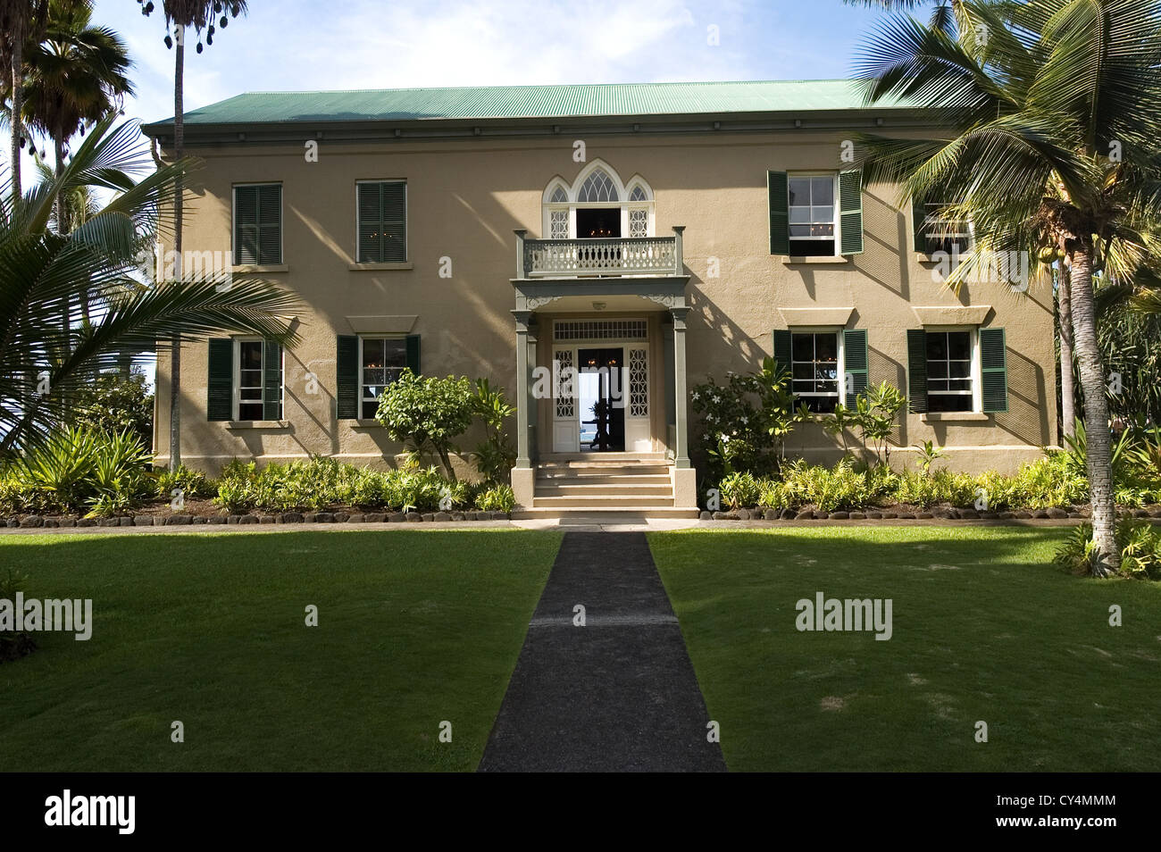 Elk284-2900 Hawaii, HI, Kailua-Kona, Hulihee Palace, 1838, in garden ...