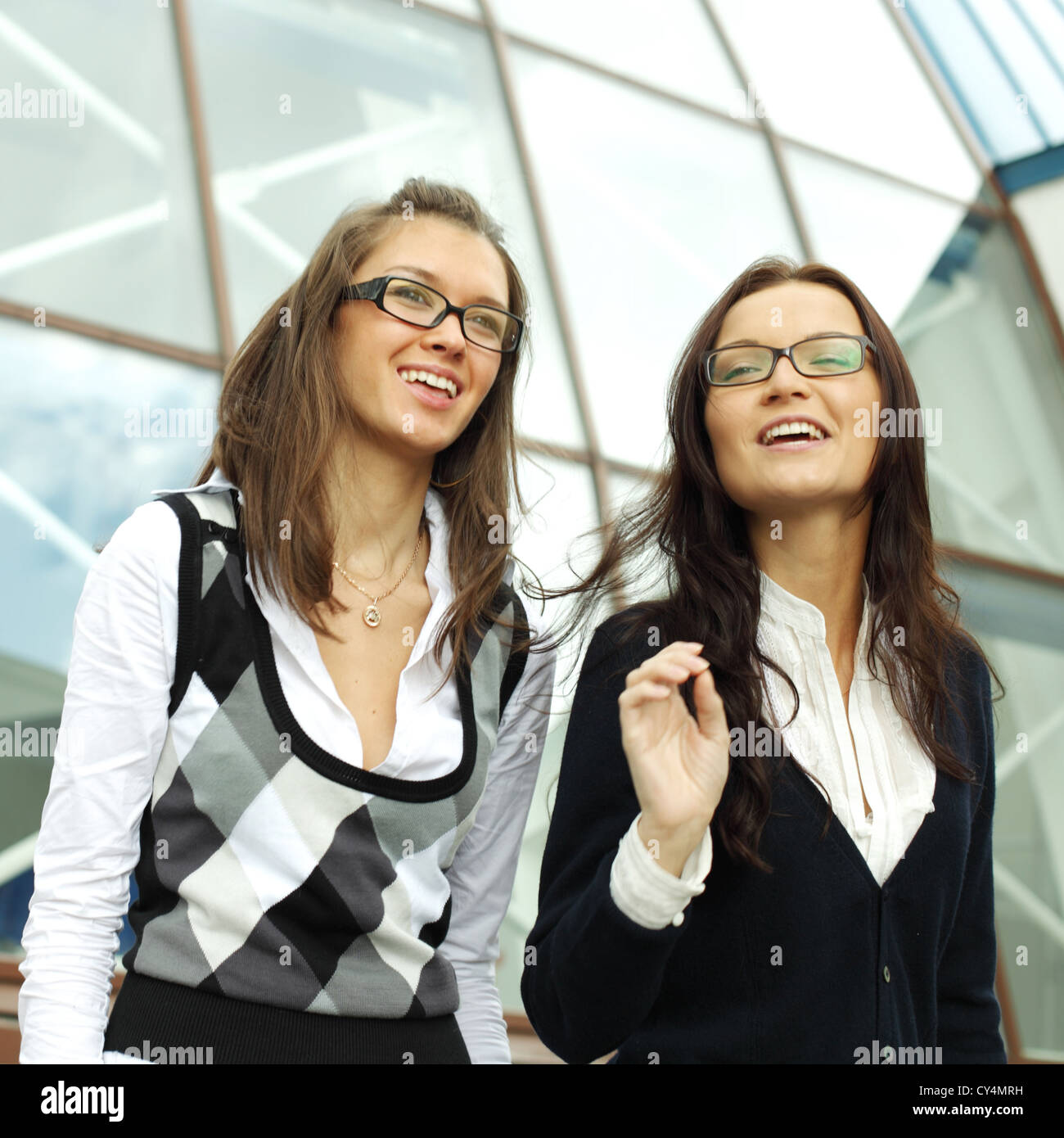 two smiling students Stock Photo - Alamy