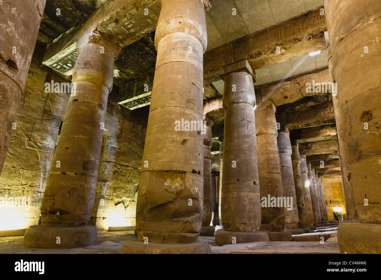 Interior of the Temple of Seti I at Abydos, Al-Balyana, Egypt Stock ...