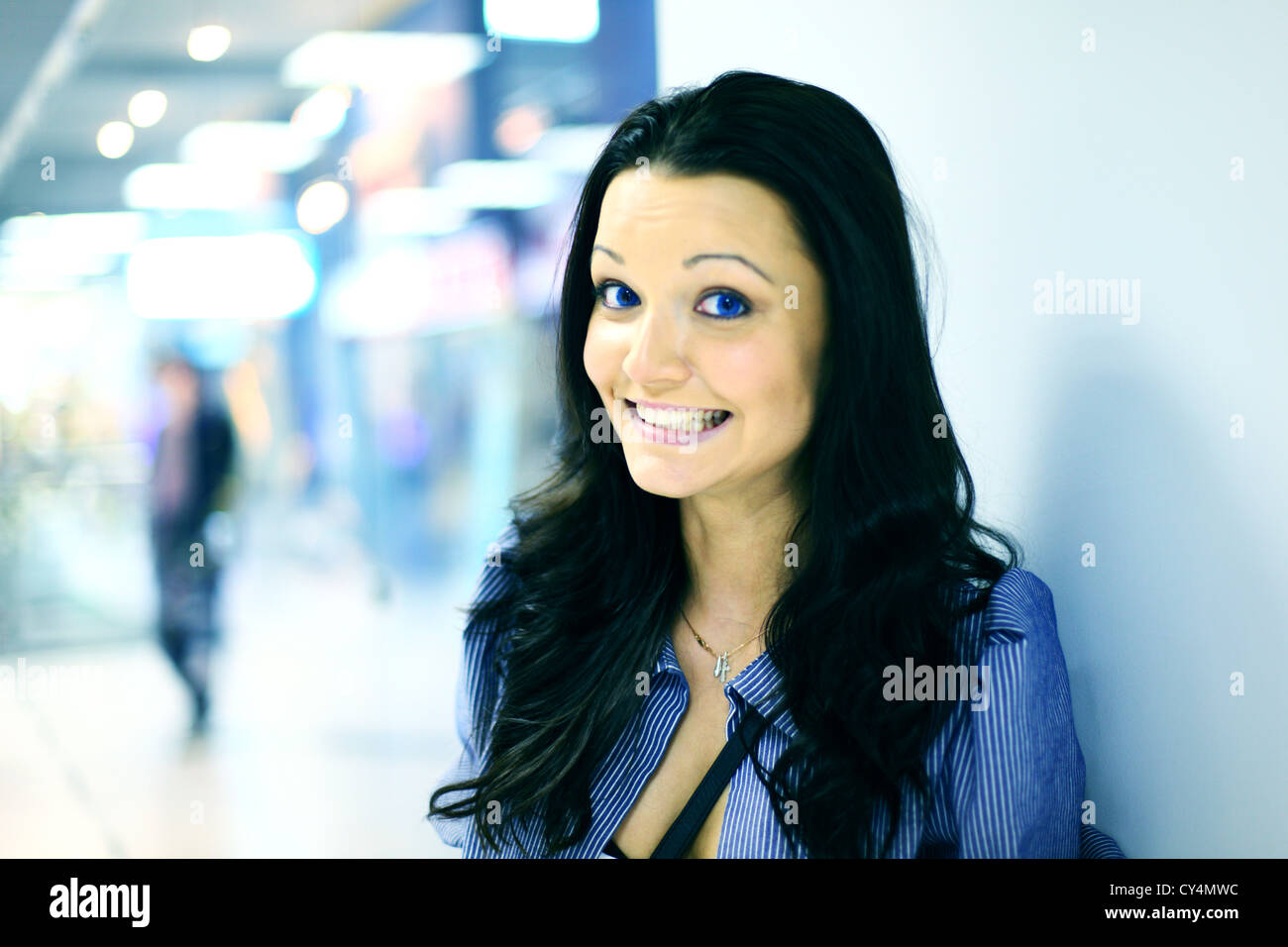 funny smiling woman portrait Stock Photo - Alamy