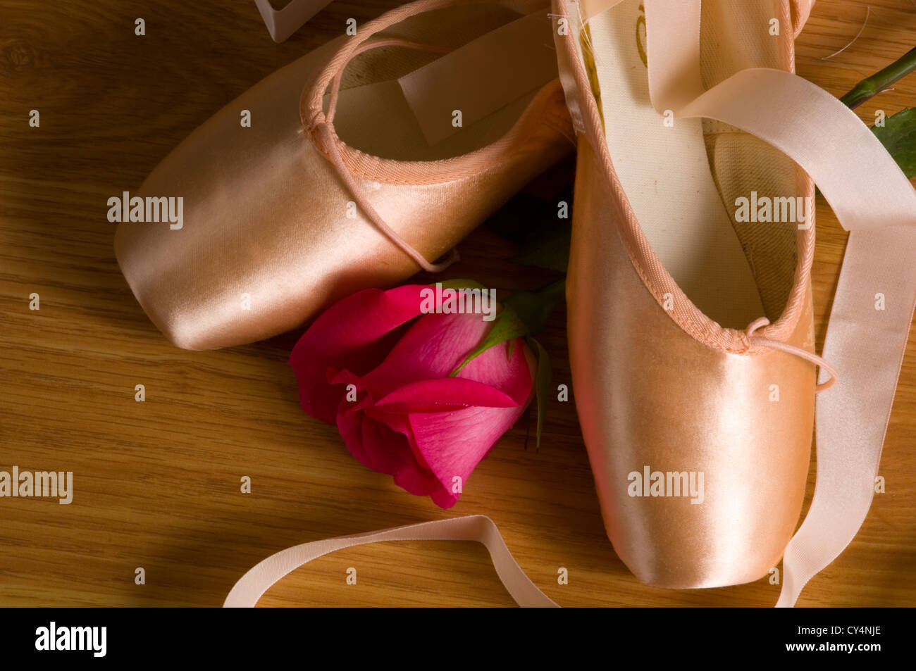 new ballet slippers - shoes with rose Stock Photo - Alamy
