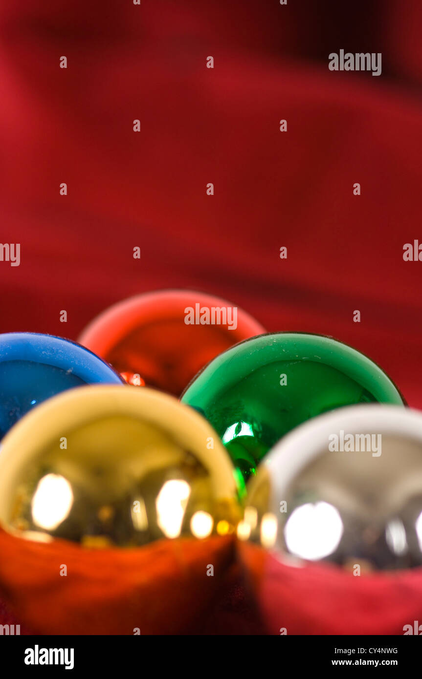 Christmas Ornaments with assorted color balls Stock Photo - Alamy