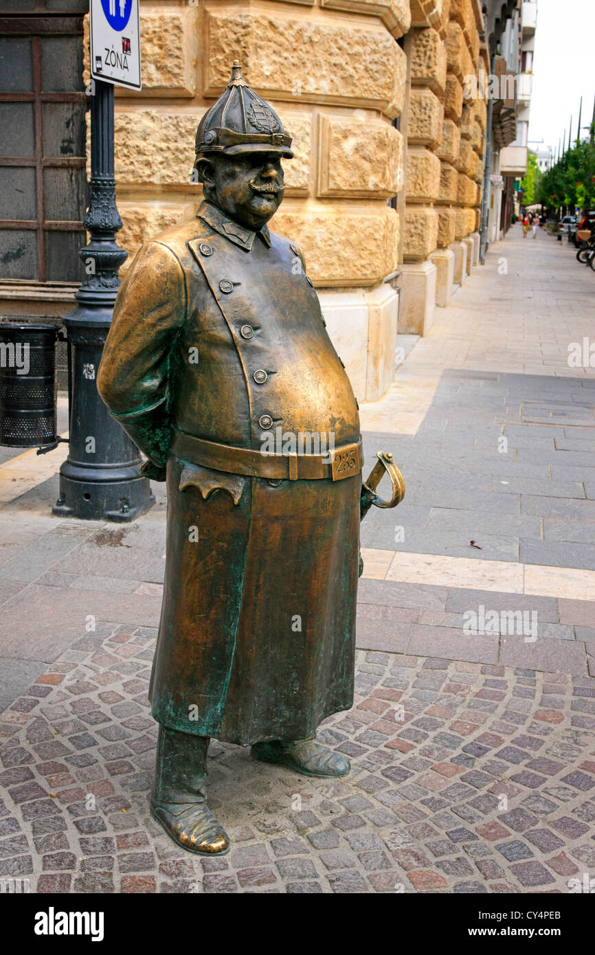 Statue of the policeman on Zrinyi utca in Budapest Stock Photo - Alamy
