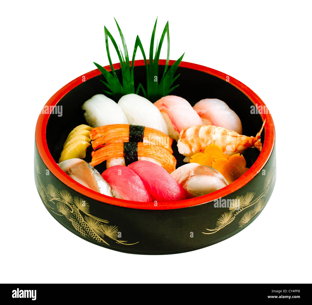 Variety of sushi in box hi-res stock photography and images - Alamy